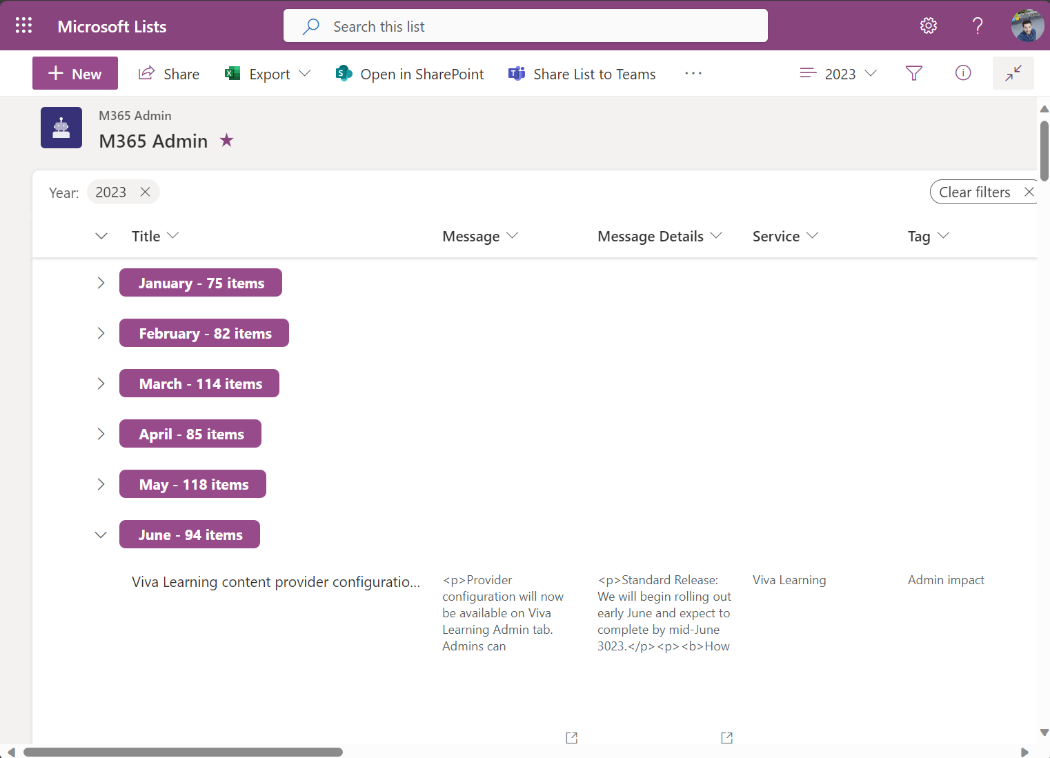 How to group and sort a Microsoft Lists view by month - HANDS ON Lists